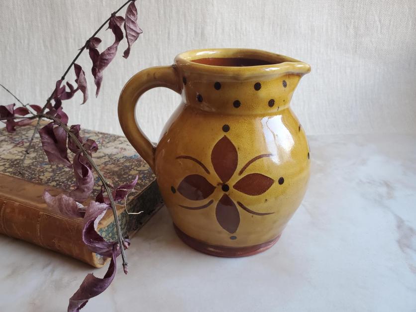 Redware Jug with Black Glaze and Gray Drips | Pied Potter Hamelin ...